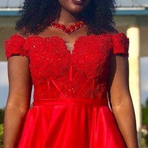 Cinderella | Dresses | A Red Long Prom Dress | Poshmark